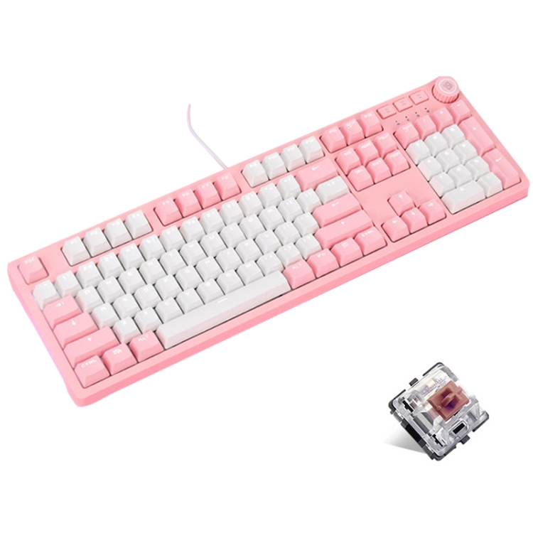 Ajazz AK515 104 Keys White Light Magnetic Upper Cover Wired Game USB Mechanical Keyboard Tea ...