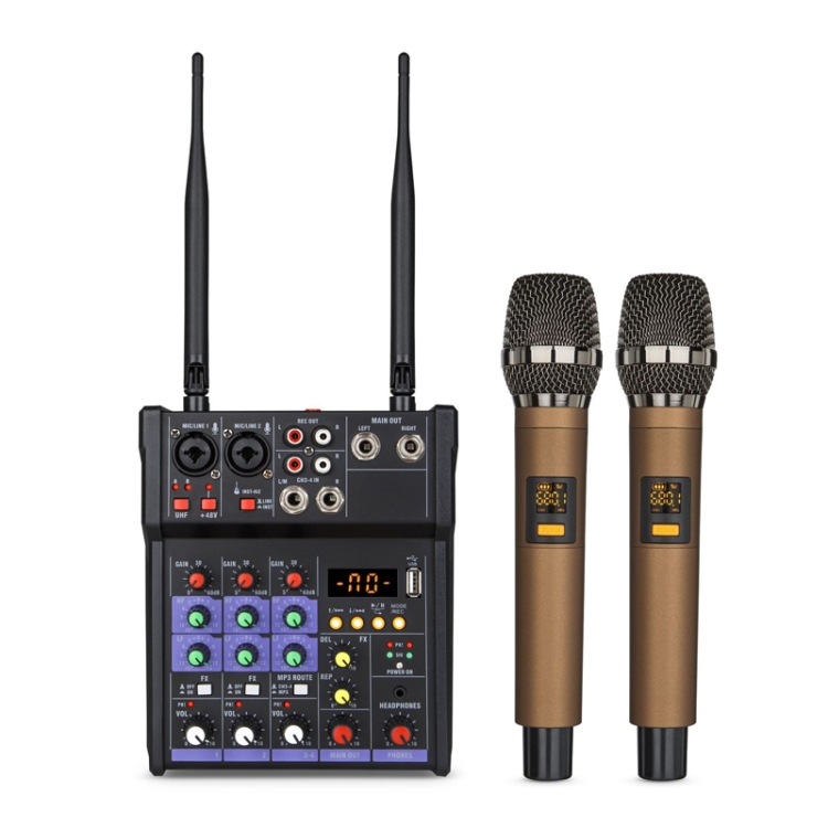 G4-M1 4-way Mixer with Wireless Microphone Effect Device Small K Song ...