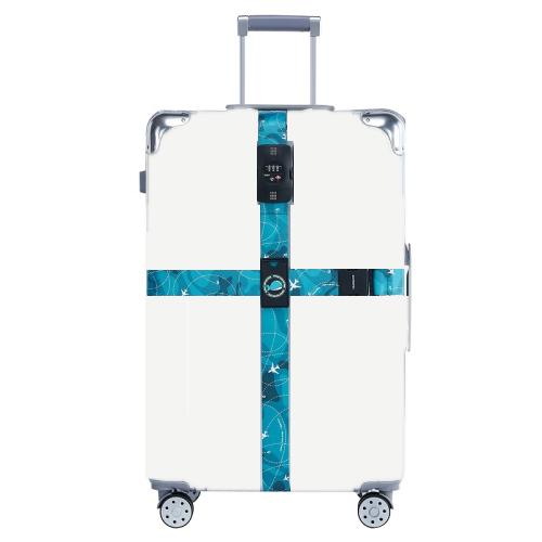 Luggage Cross Flying Landmark Customs Binding Belt, Color: TSA Blue
