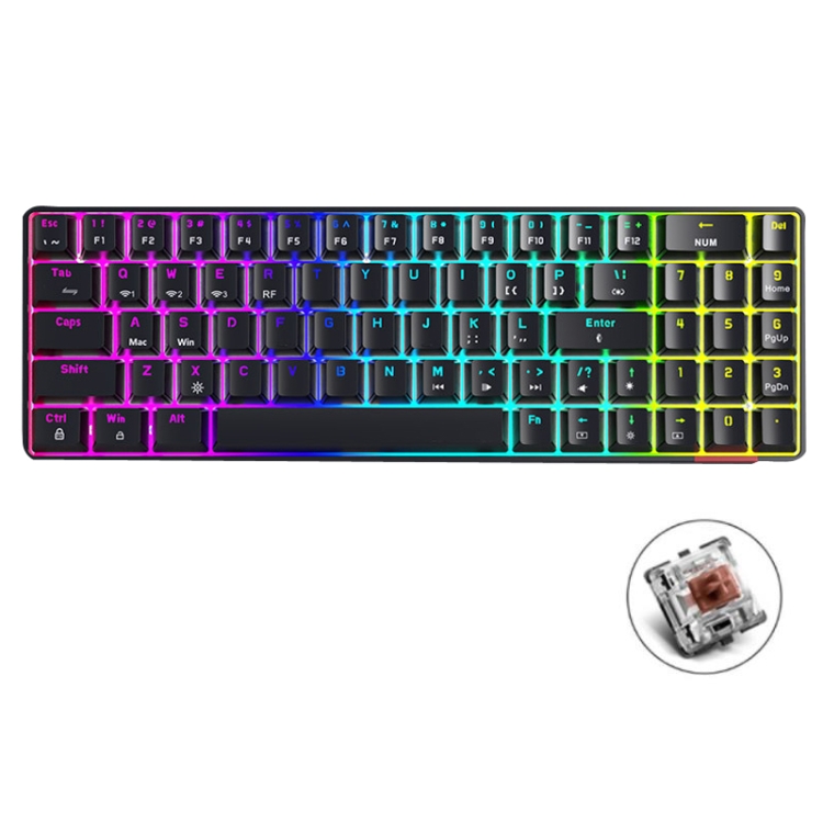 Ajazz AK692 Wired/Wireless/Bluetooth 69-Key Three-Mode Hot Swap RGB ...