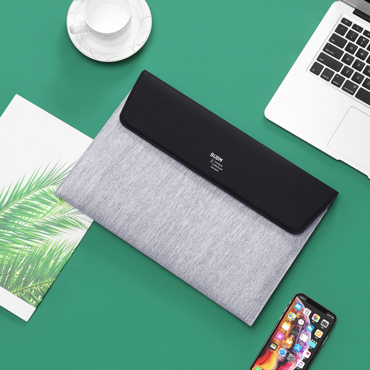 BUBM Magnetic Laptop Inner Bag, Size: 15 inch(Gray + Black)