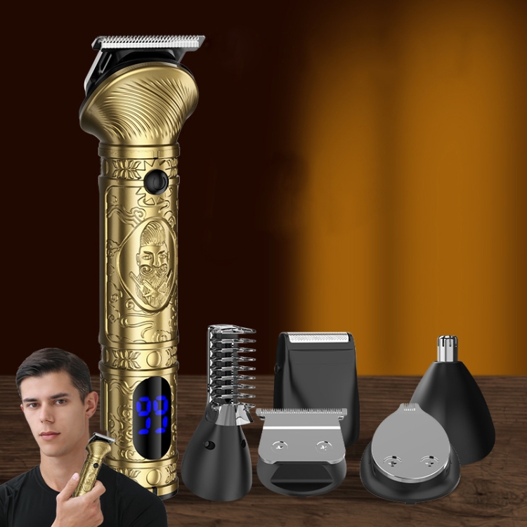 6 In 1 Men Multi-Functional Clipper Metal Body Hair Cutting(Bronze)