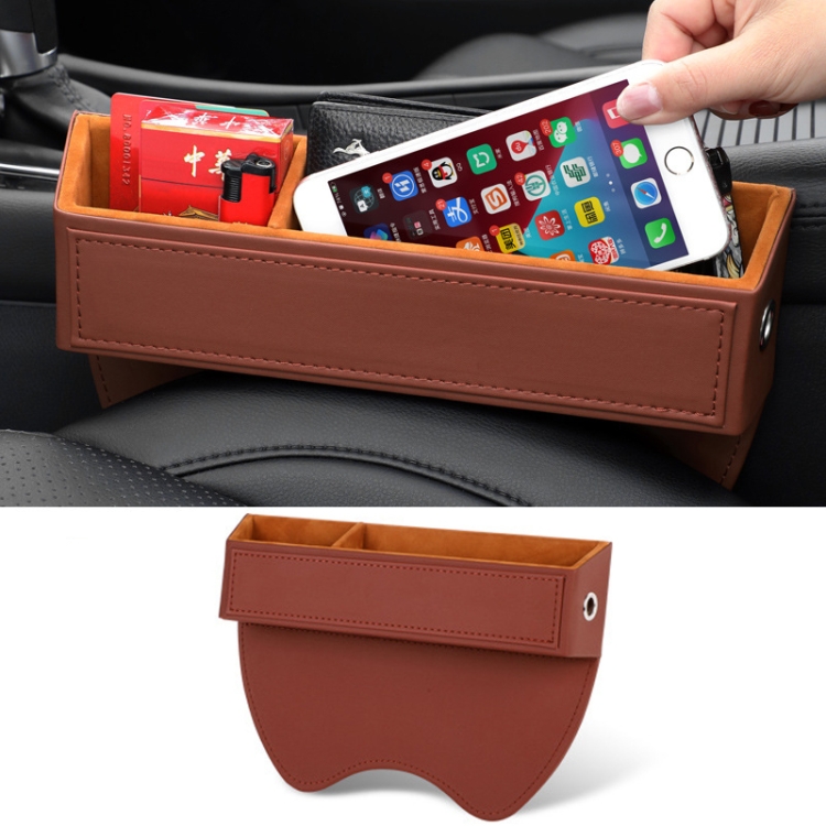 Car Crevice Sundries Storage Box อุปกรณ์ตกแต่งภายในรถยนต์, สี: สีน้ำตาล ...