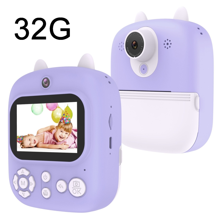 1200W Pixel 2.4 Inch Display Children Print Instant Camera 32G+Card ...