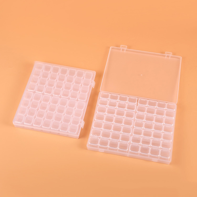 56 Slots Transparent Plastic Storage Box Jewelry Nail Art Rhinestone ...