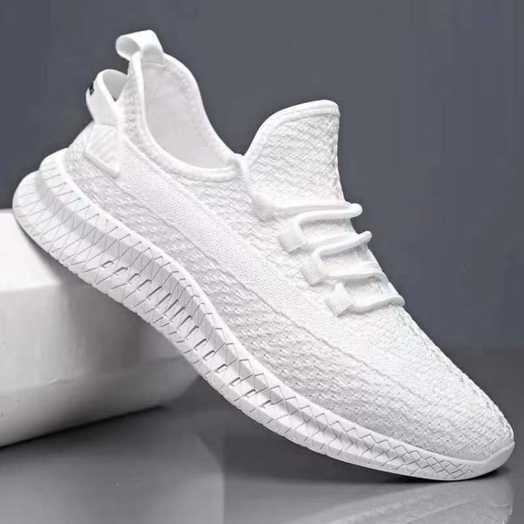 Men Breathable Sneakers Fly Woven Casual Mesh Shoes, Size: 39(Feather ...
