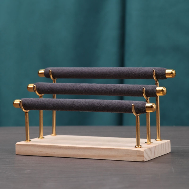 Removable Solid Wooden Base Ring Display Metal Stand Sponge Bar Ring ...