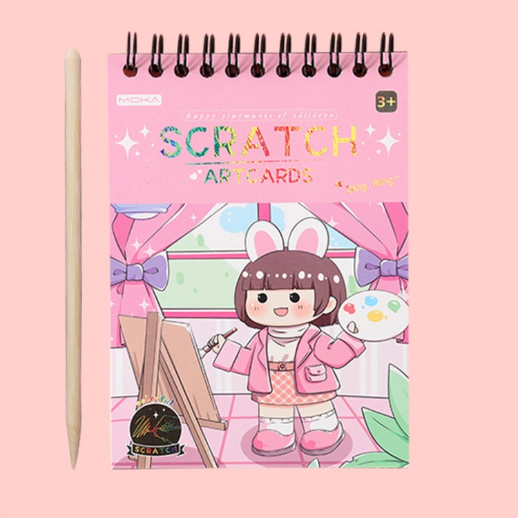 Hand Painted Scratch Paper Colorful Coil Scratchbook With Pen, Model ...