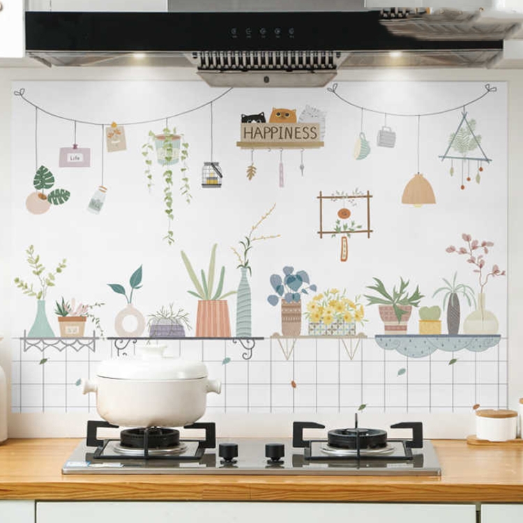 90x30cm Small Kitchen Stove Tile Oil Smoke Stickers Waterproof And Anti ...