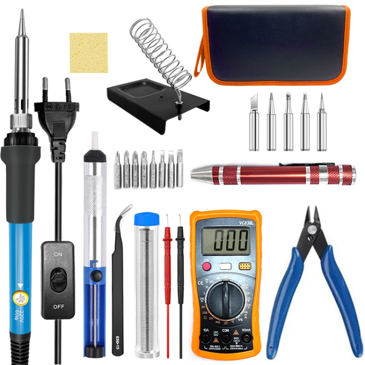 15-in-1 EU Plug 60W Adjustable Temperature Soldering Iron Set with ...