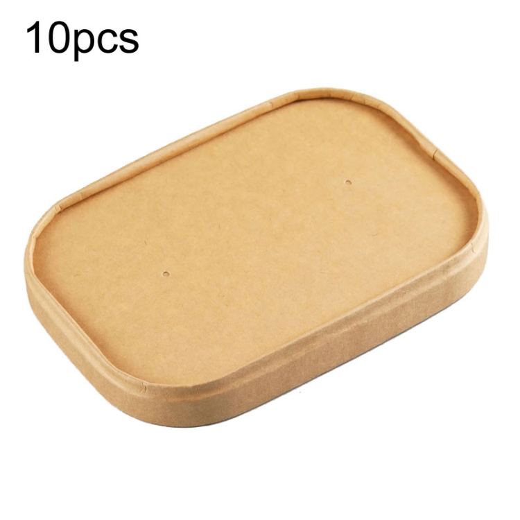 10pcs Disposable Rectangle Paper Bowl Lid Fast Food Packaging Box Cover ...
