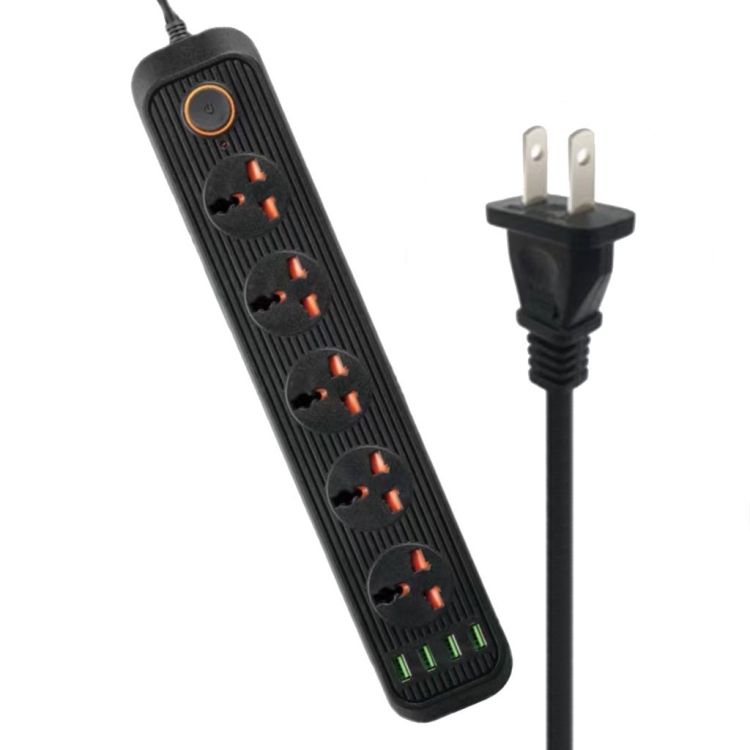 A03 2m 3000W 5 Plugs + 4-USB Ports Multifunctional Flame-retardant ...