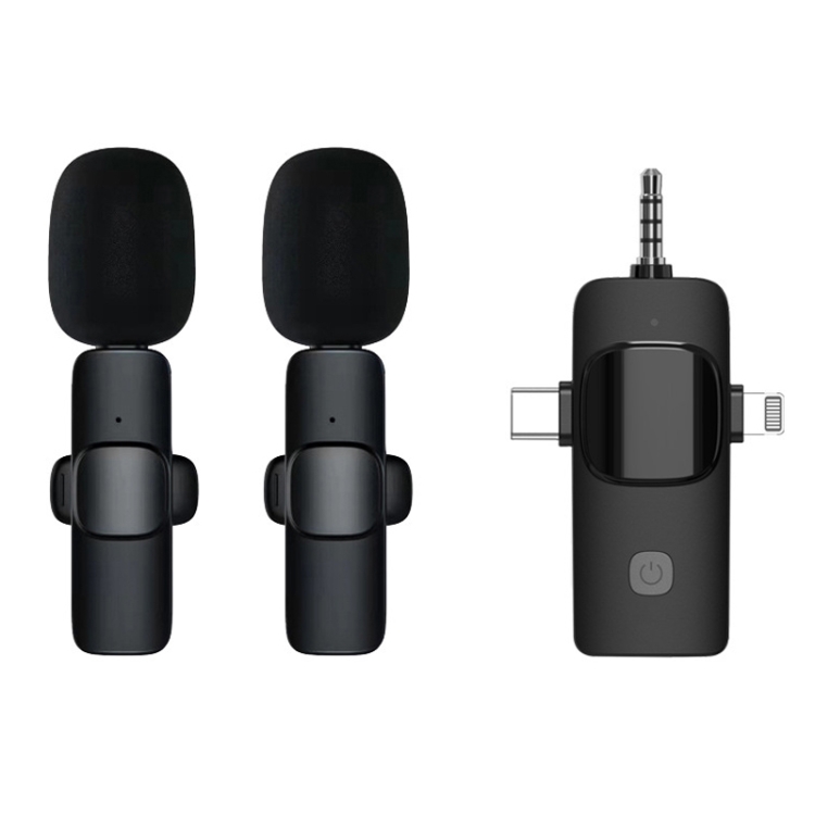 3 In 1 Multifunctional Wireless Lavalier Microphone Live Streaming Mics ...