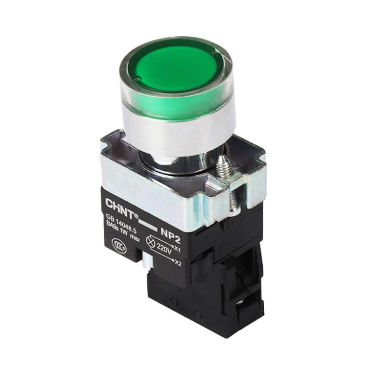 CHINT NP2-BW3461/220V 1 NO Pushbutton Switches With LED Light Silver Alloy Contact Push Button
