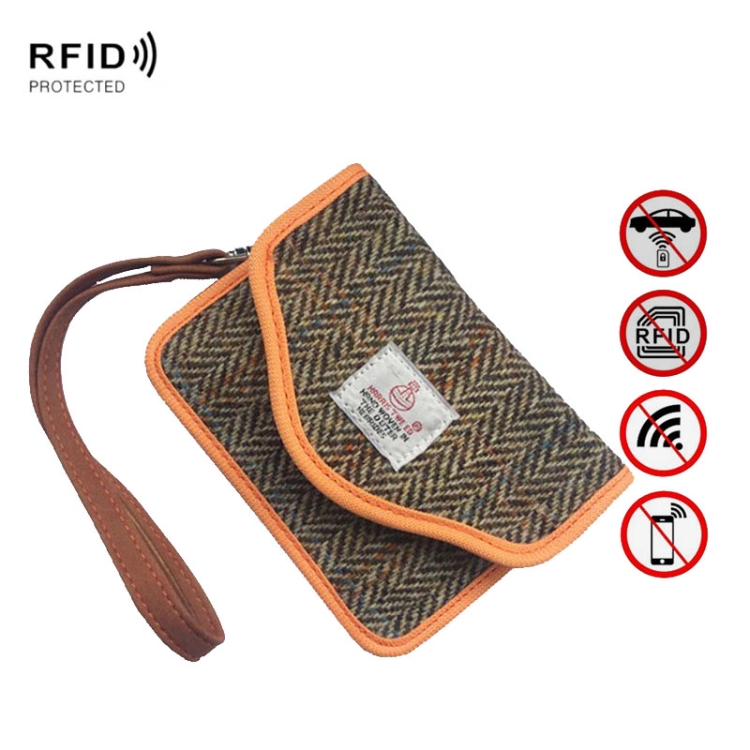 Small Tweed Car Key Remote Shielding Bag Double Layer Anti-theft Anti ...
