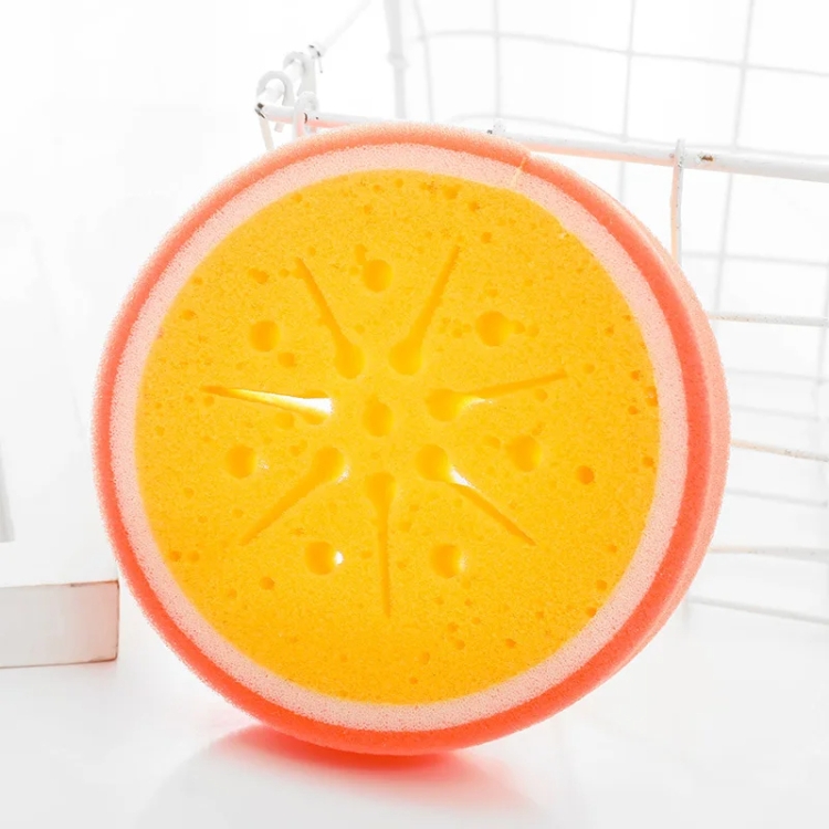 Fruit Model Thicked Sponge Dishcloth Rag Dish Towel สไตล์: สีส้ม
