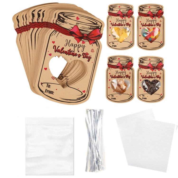 Valentine Day Bottle Shape Greeting Card Holiday Gift Exchange Card ...