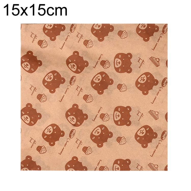 100sheets /Pack Bear Pattern Greaseproof Paper Baking Wrapping Paper ...