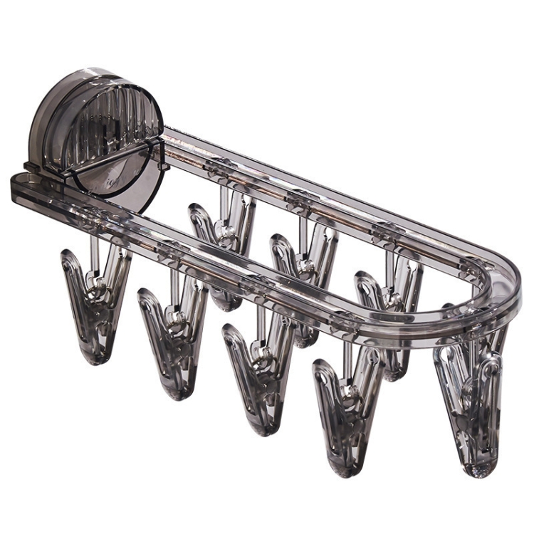 Suction Cup Clothes Rack Multi Clips Wall Mounted Indoor Outdoor ...