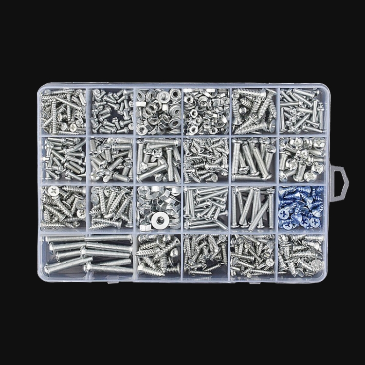 Set C 24 Types 24 Cells Screws Nuts Washers Self-Tapping Screws Set