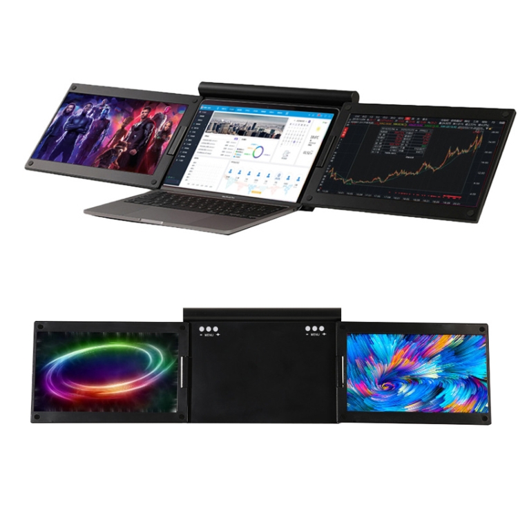 Telas duplas ips de monitor triplo fhd de 13.3 polegadas para laptop ...