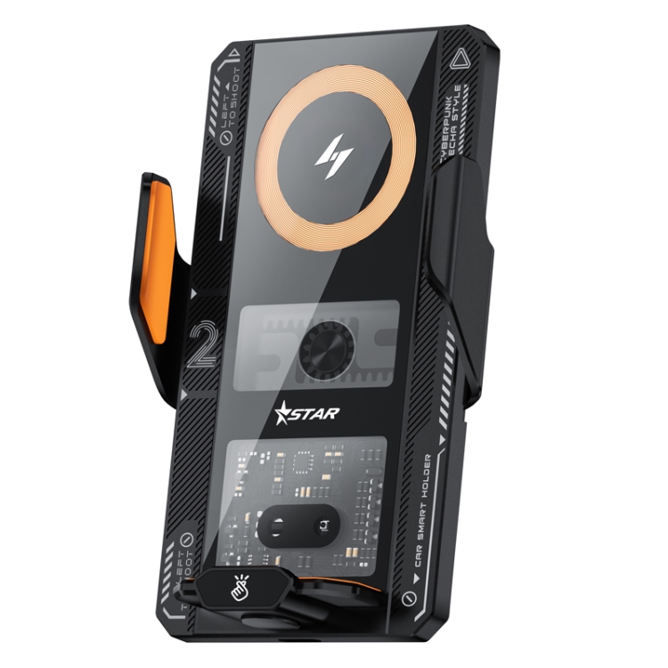 15W QI Protocol Wireless Car Charger Smart Induction Phone Holder(Black)