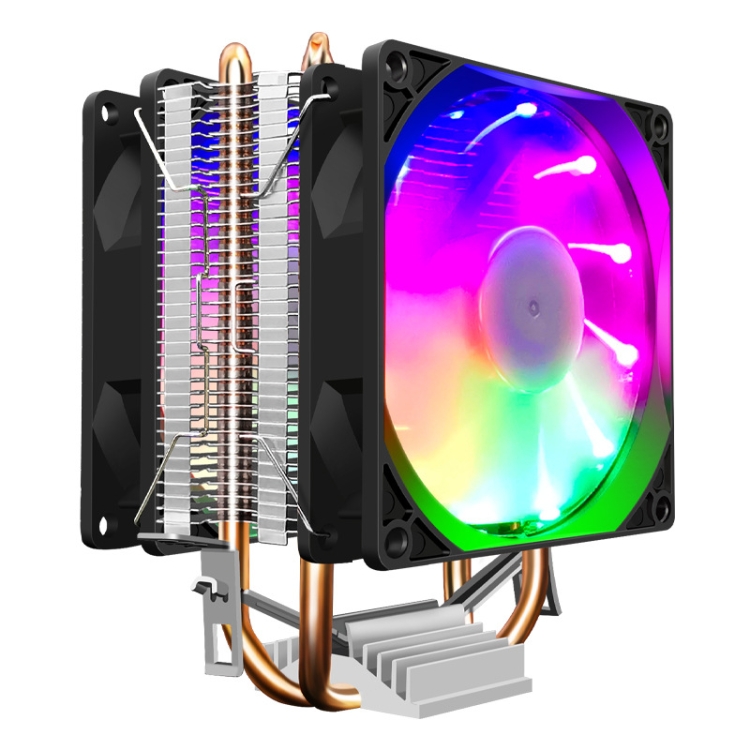 COOLMOON Frost Double Copper Tube CPU Fan Desktop PC Illuminated Silent ...