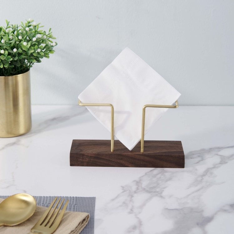 Walnut B Type Vertical Napkin Holder Dining Restaurant Kitchen Table ...