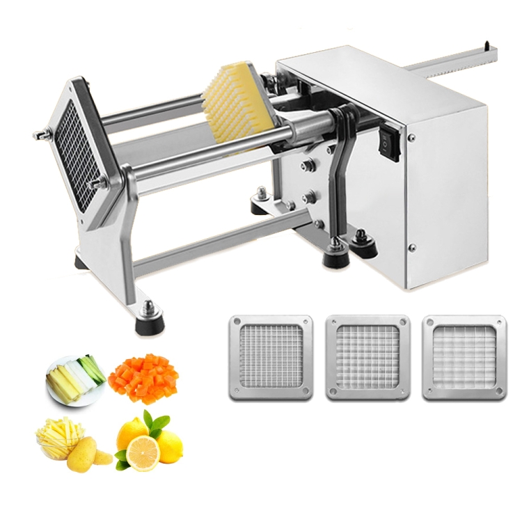 60W Commercial French Fry Cutter Electric Potato Cutter Machine With 3 ...