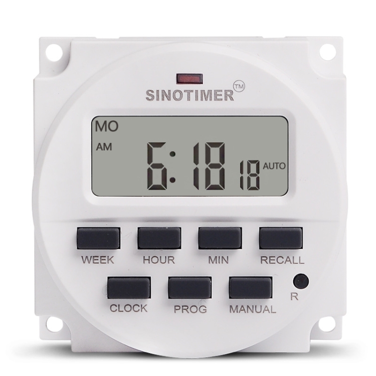 SINOTIMER TM618N-6V Interruptor de temporizador eletrônico digital programável semanal de 7 dias