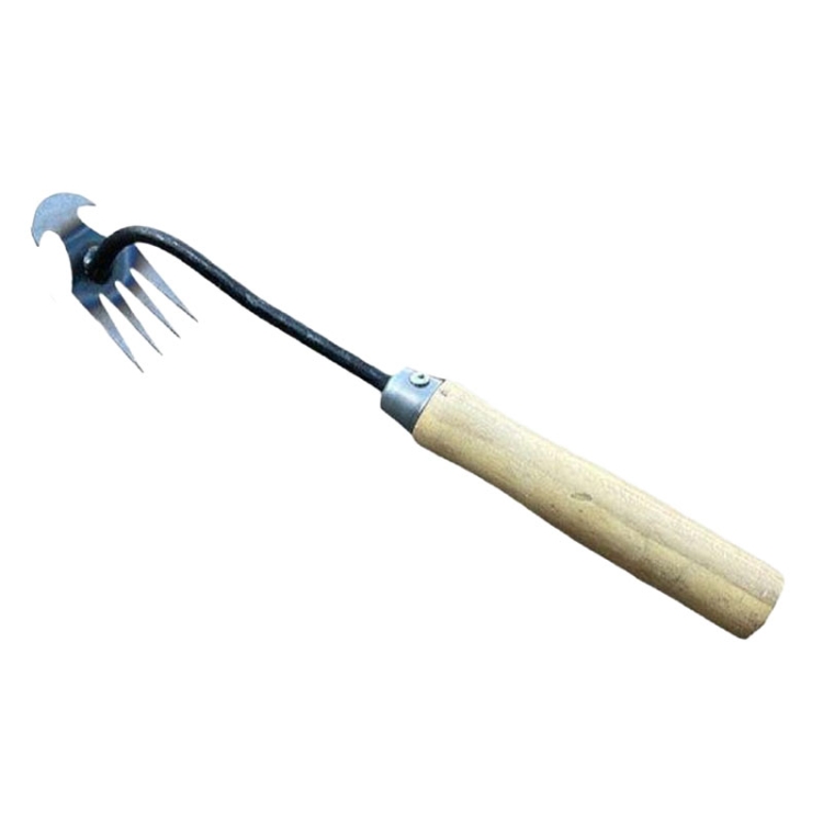 Four-Tooth Dual Purpose Weed Remover Tool Gardening Weed Rake Uprooting ...