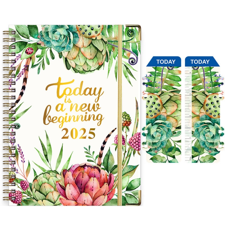 2025 English Notebook A5 Coil Notepad 365 Day Work Schedule Diary ...