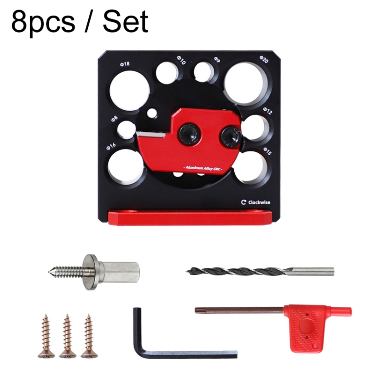 RUITOOL ชุดดอกสว่าน 8 รูปรับได้ 8 ชิ้น / ชุด อุปกรณ์งานไม้ DIY สีแดงและดำ