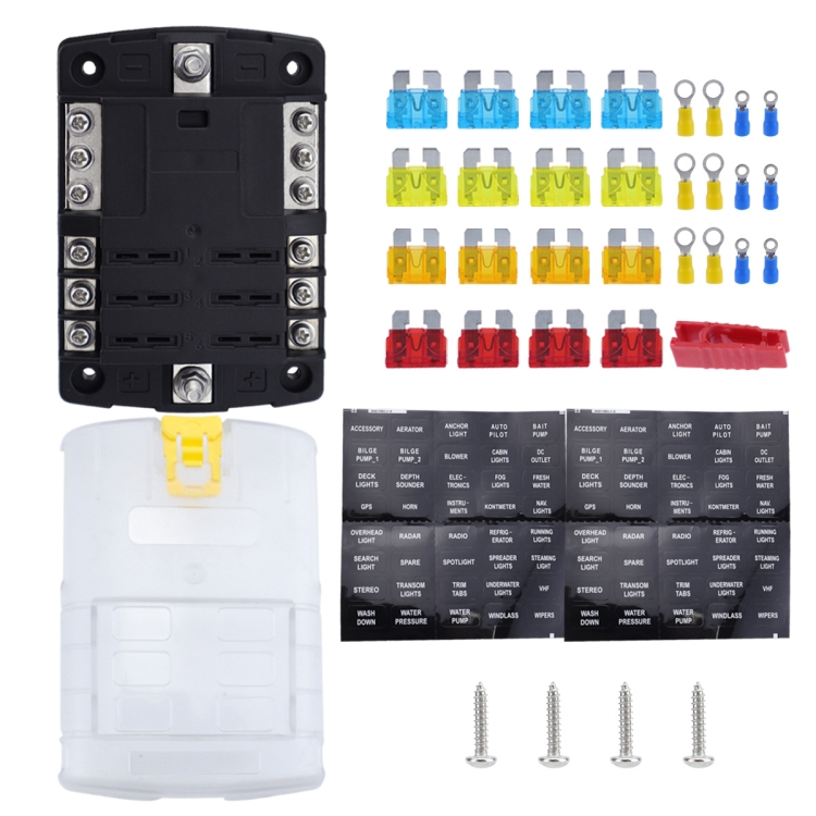 6-Way LED Indicator Fuse Box Socket For RV And Yacht, Set: Configuration 2