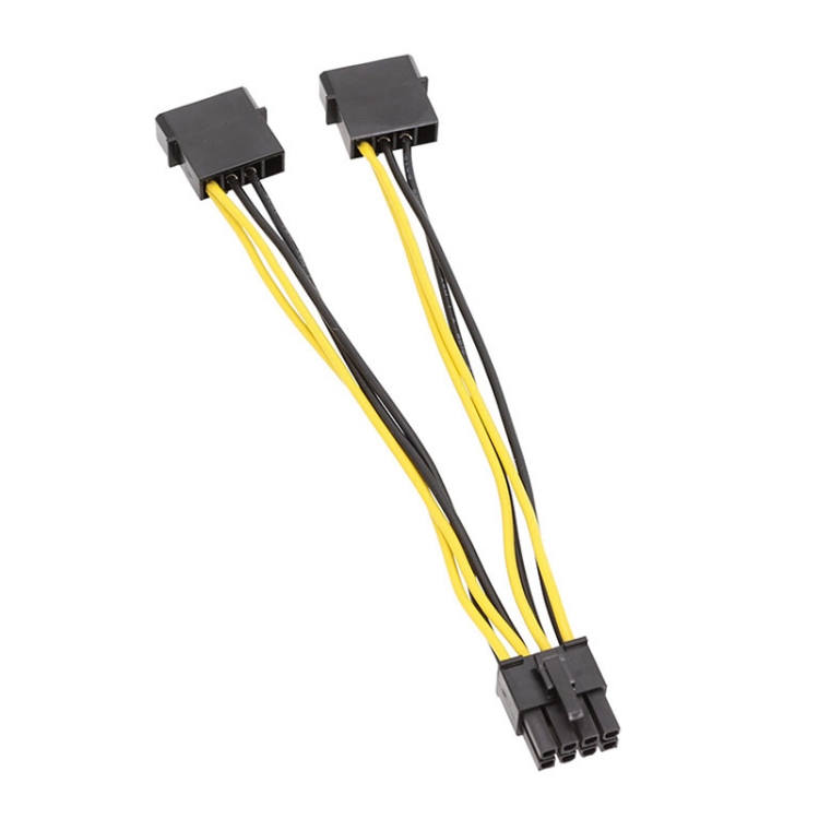 15cm IDE Power Dual Large 4Pin To EPS 8Pin CPU Supply Cable
