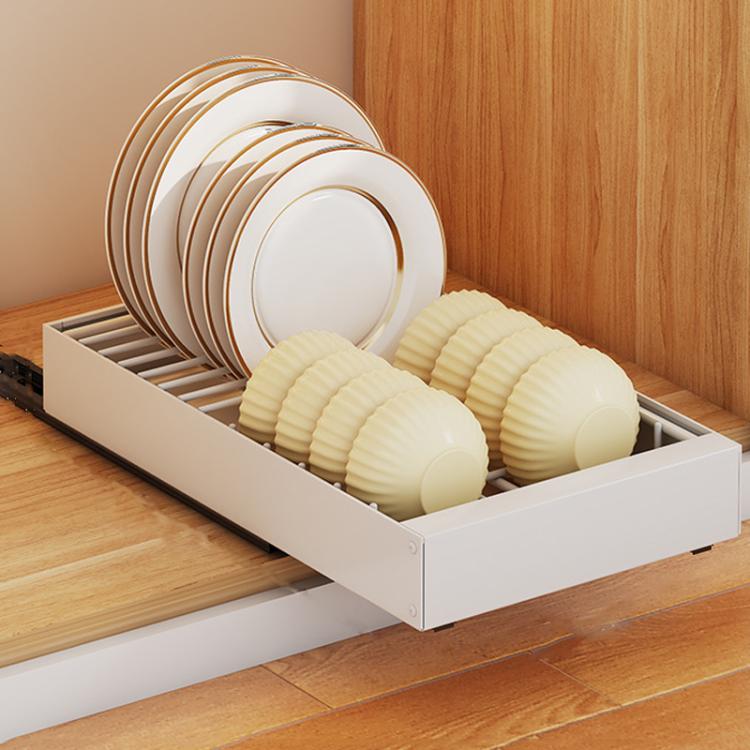 Pull-out Drainable Bowl Dish Storage Rack Cabinet Organizer Slide-out ...