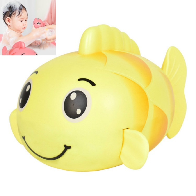 3 PCS Baby Shower Water Spray Toy Chain Carp Children Water Toy(Yellow)