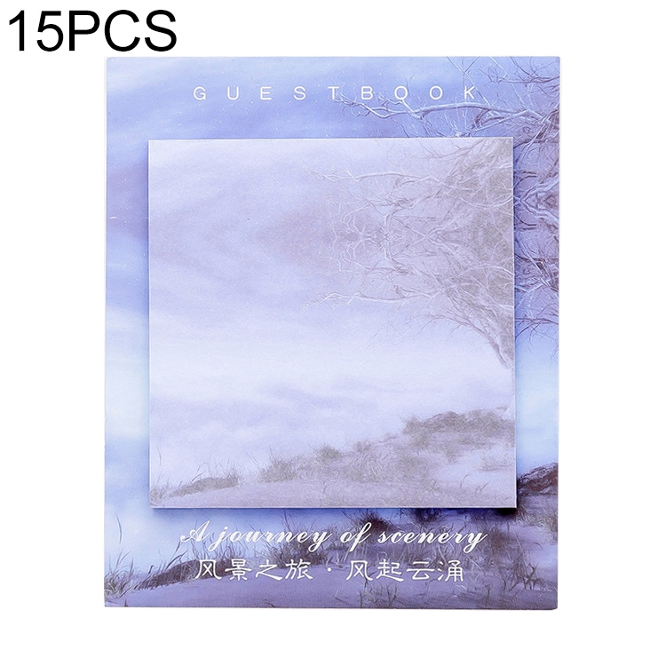 15 PCS Scenery Tour Memo Pad กระดาษโพสต์โน้ตโน้ตแผ่นจดบันทึกเครื่อง ...