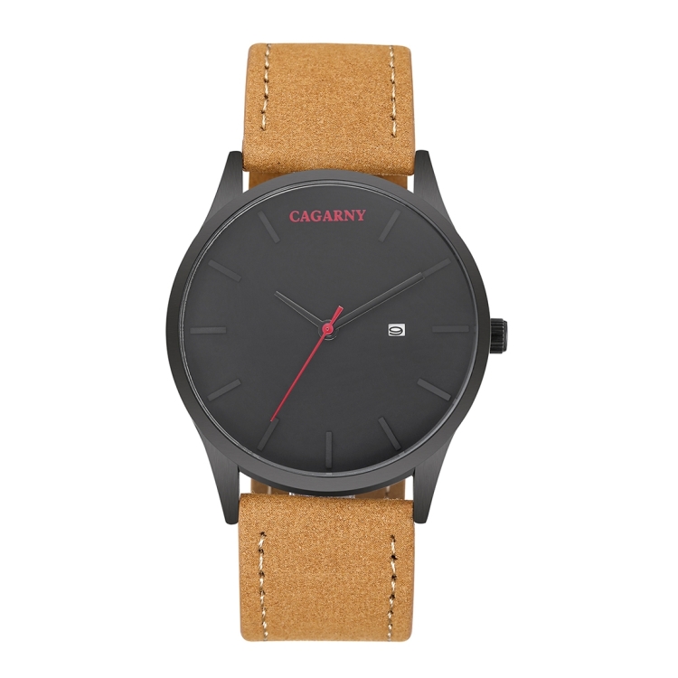 CAGARNY 6850 Fashion Dual Quartz Movement Wrist Watch with Genuine ...