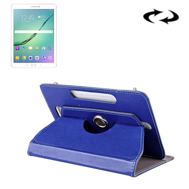 10 inch Tablets Leather Case Crazy Horse Texture 360 Degrees Rotation ...