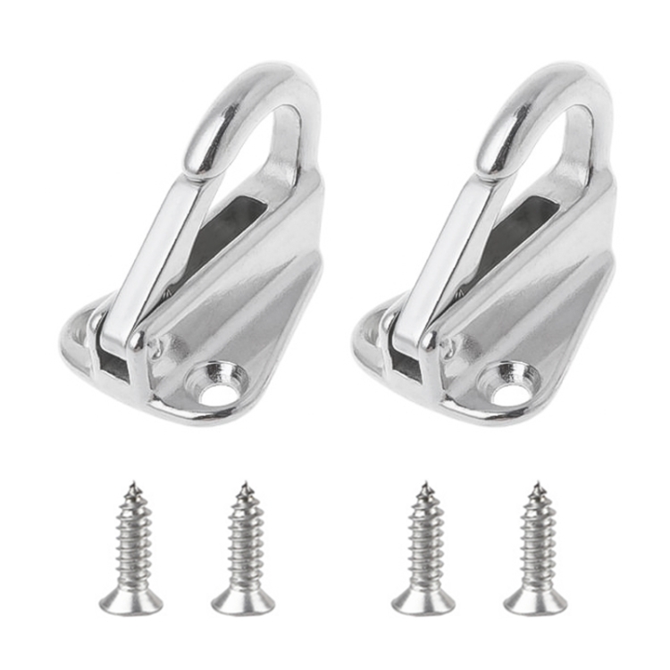 2 PCS 316 สแตนเลสสตีลเรือยอชท์ Fender Hook Spring Coat Hook พร้อมสกรู 2 ...
