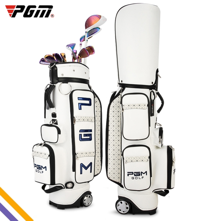 PGM Golf Standard PU Ball Bag Clothing Bag with Hidden Retractable Rod & Pulley for Women
