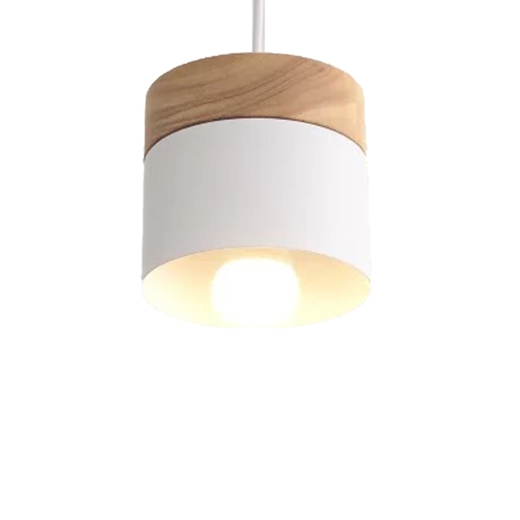 Natural Solid Wood Bucket Ceiling Lamp Pendant Lamp for Bedroom Living ...