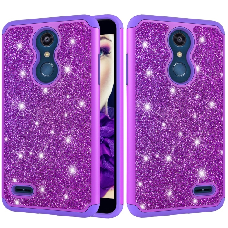 Glitter Powder Contrast Skin Shockproof Silicone + PC Protective Case ...