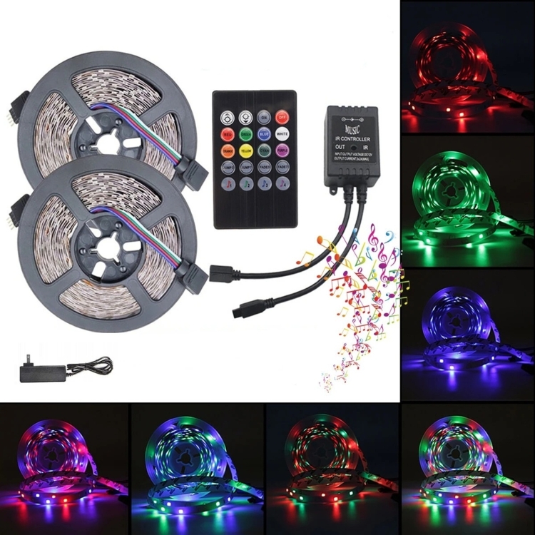 YWXLight 10m SMD 3528 Smart RGB Led Strip พร้อมตัวควบคุม 24 ปุ่มปลั๊ก ...