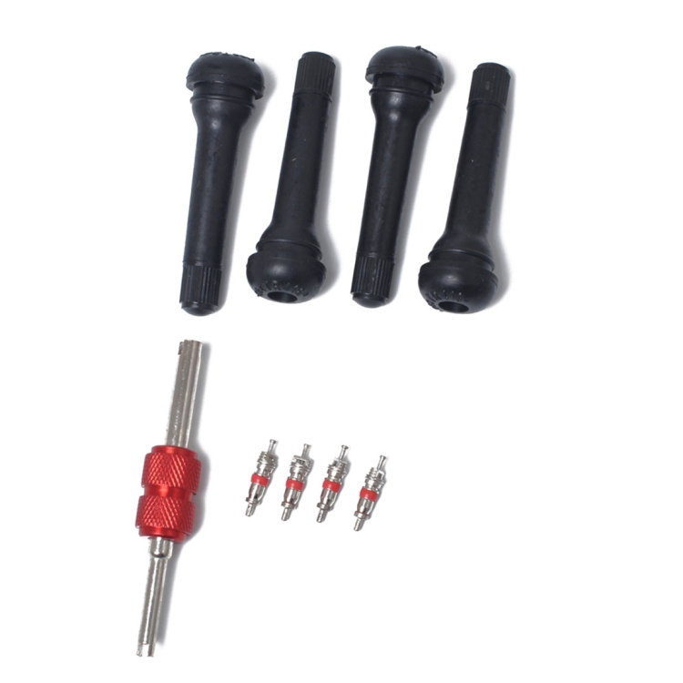 Snap-in Short Black Rubber Valve Stem (TR418) 4-Pack with Valve Core ...
