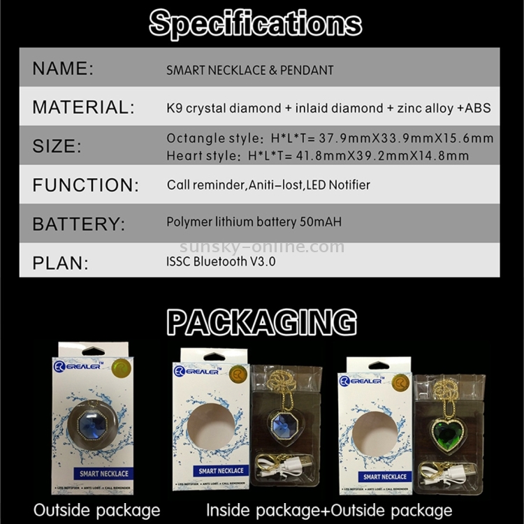 BN15 Heart Style Acrylic Diamond Gold Zinc Alloy Bluetooth V3.0 Smart ...