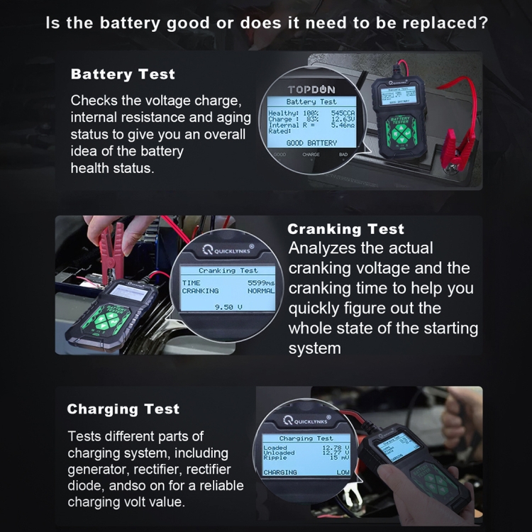 Car 12V Battery Detector Digital Diagnostic Test Tool
