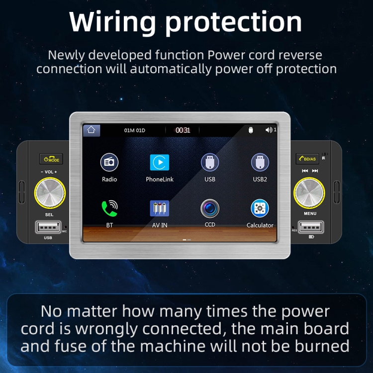 158W 5 inch Allwinner Melis F133 Car MP5 Player, Support CarPlay / BT ...