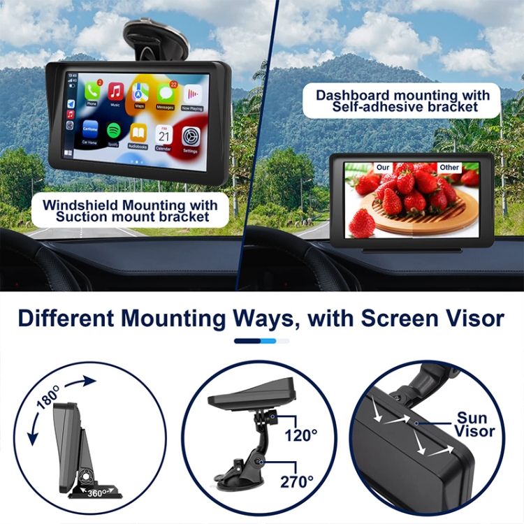 P701S 7 inch Portable Touch Display Wireless Car Navigator Smart ...